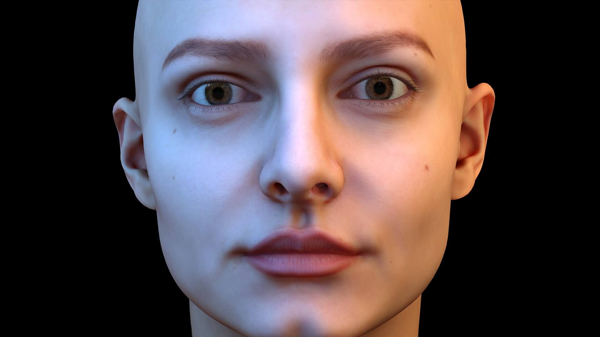 Retopologized Female Head Scan Lucy Evans - 3D Model by 3d-sk