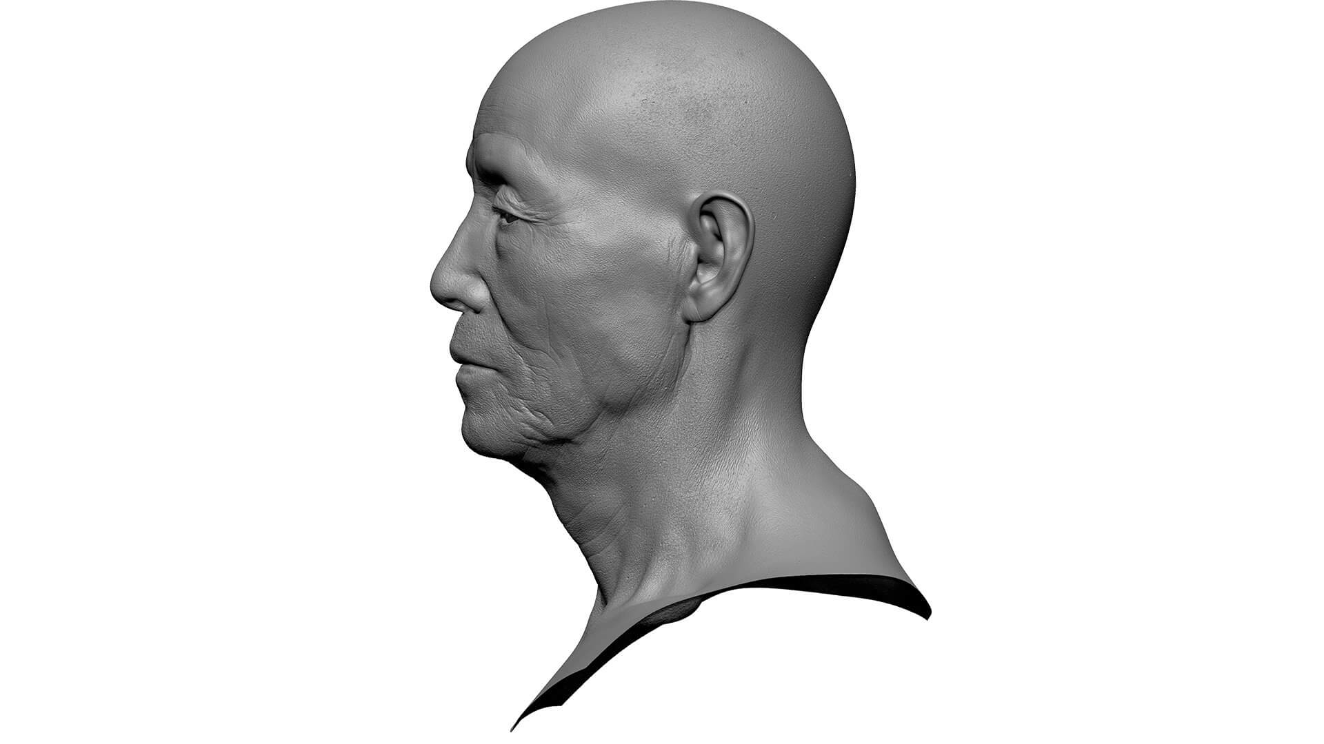 Retopologized Male 3D Head Scan Ike Hidetsugu by 3d-sk