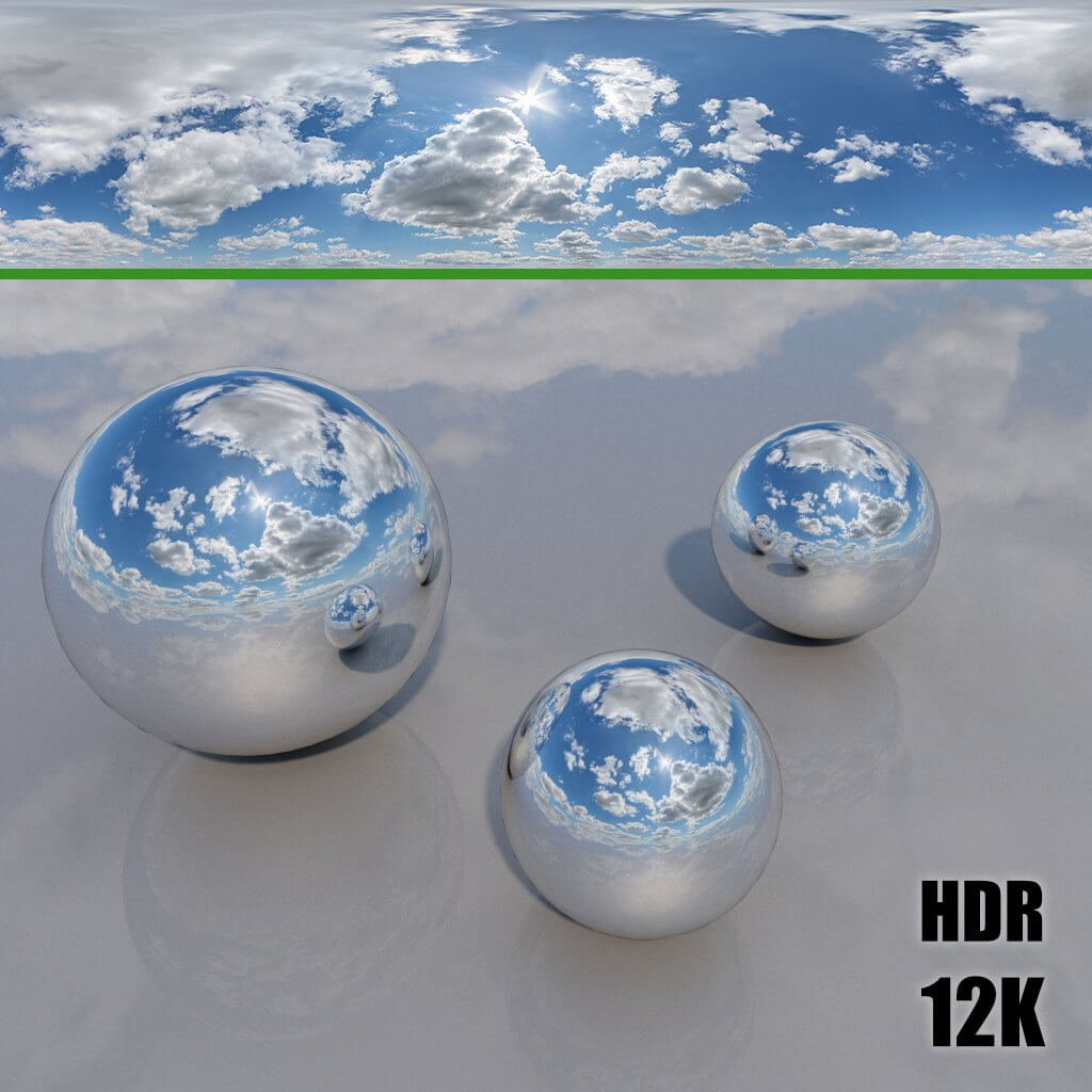 Skydome HDR 360 Panorama - Blue Clouded Sky by 3d-sk