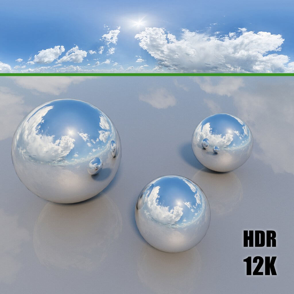 Skydome HDR 360 Panorama - Blue Clouded Sky by 3d-sk