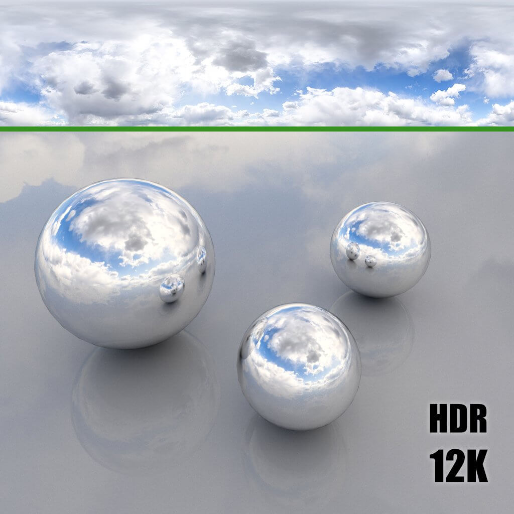 Skydome HDR 360 Panorama - Blue Clouded Sky by 3d-sk