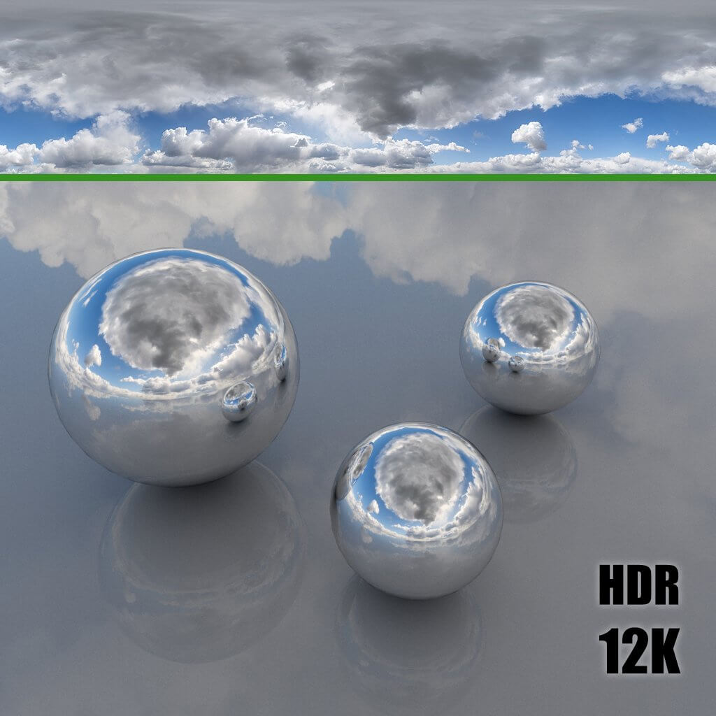 Skydome HDR 360 Panorama - Blue Clouded Sky by 3d-sk