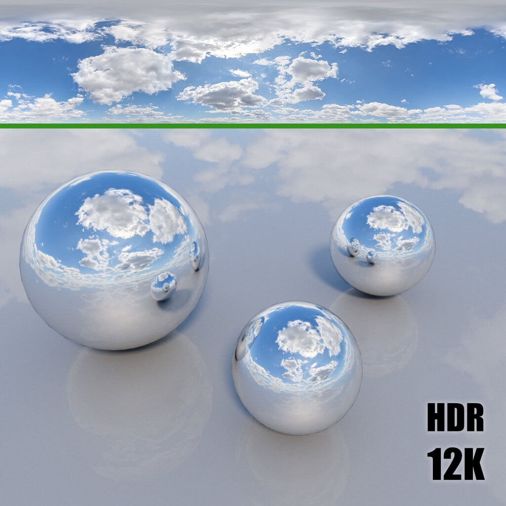 Skydome HDR 360 Panorama - Blue Clouded Sky by 3d-sk