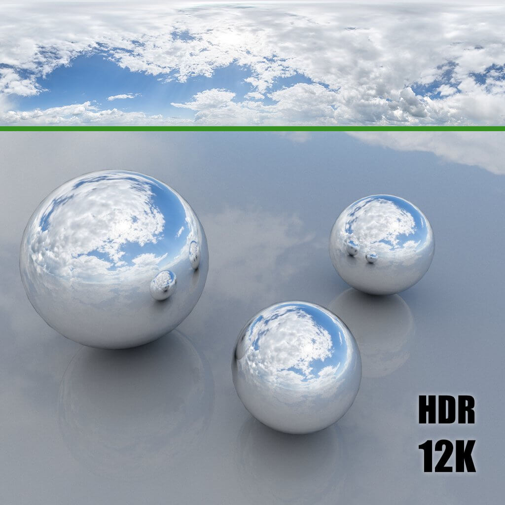 Skydome HDR 360 Panorama - Blue Clouded Sky by 3d-sk