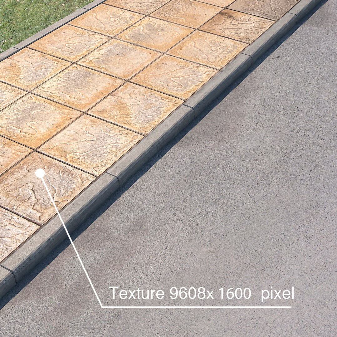 3 Variants of Pavement With Road - 3D Model by 3d skay blue
