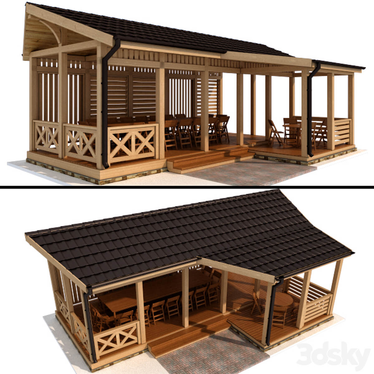 Arbor in a Modern - 3D Model by 3d skay blue