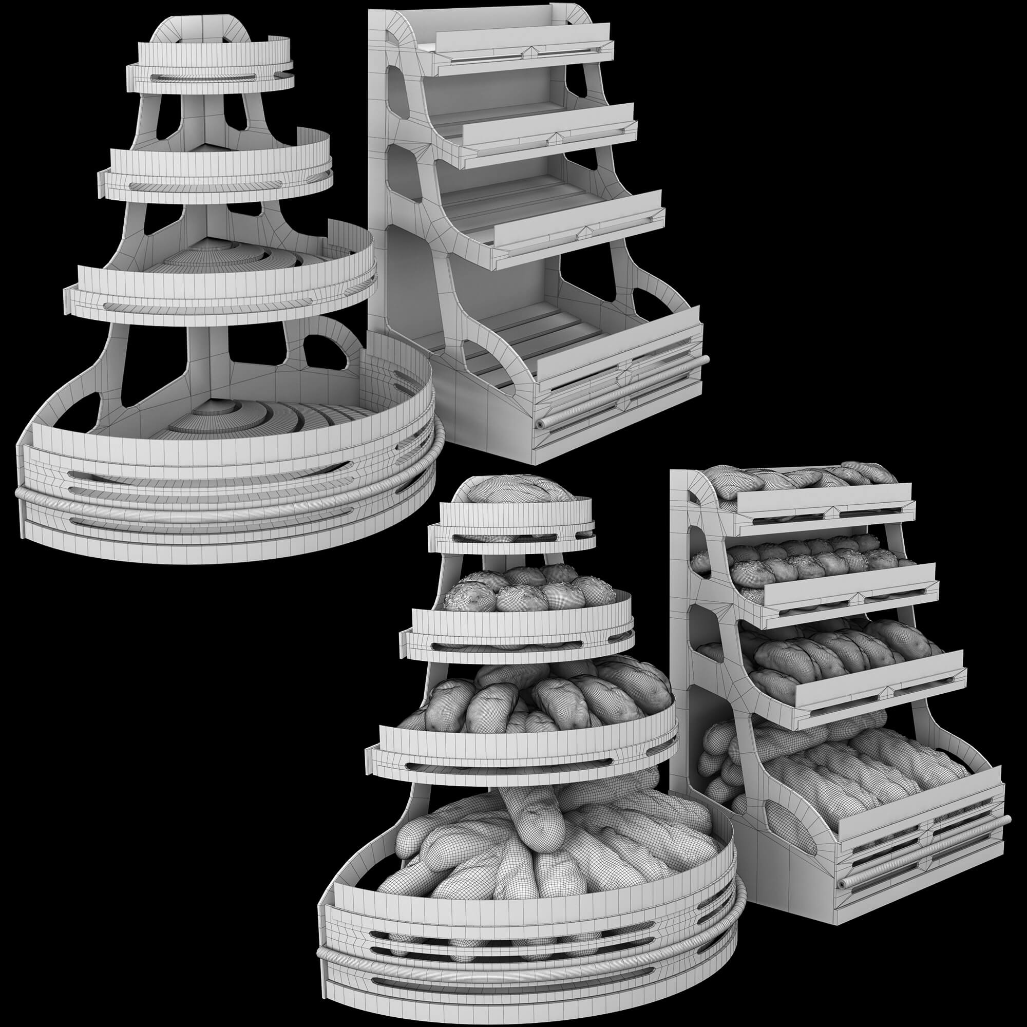 Bread Rack 1 - 3D Model by 3d skay blue