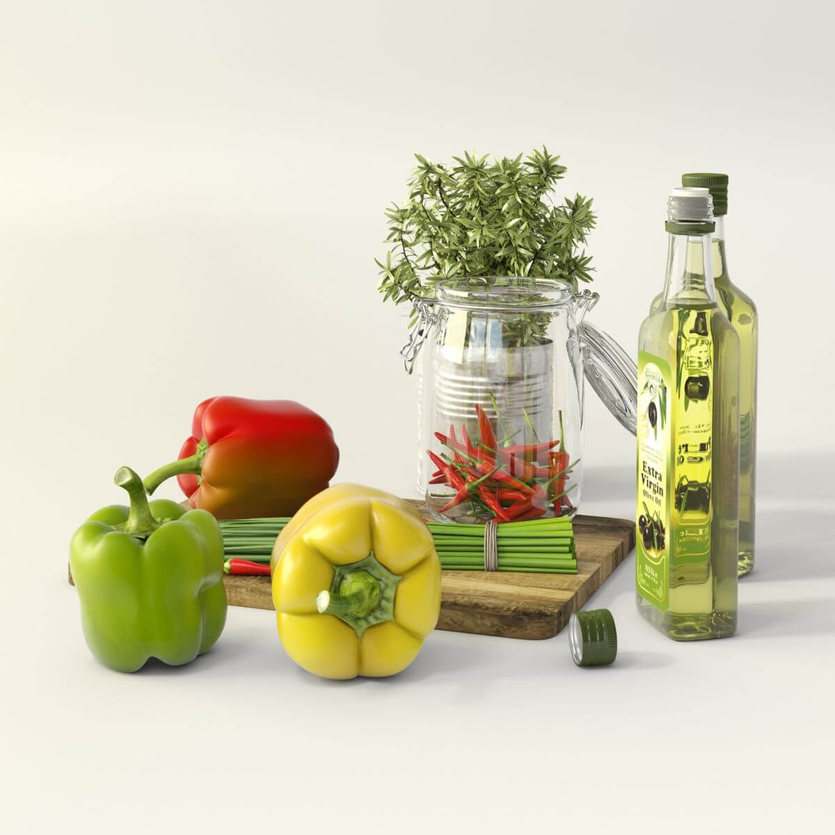 Chili Peppers - 3D Model by 3d skay blue