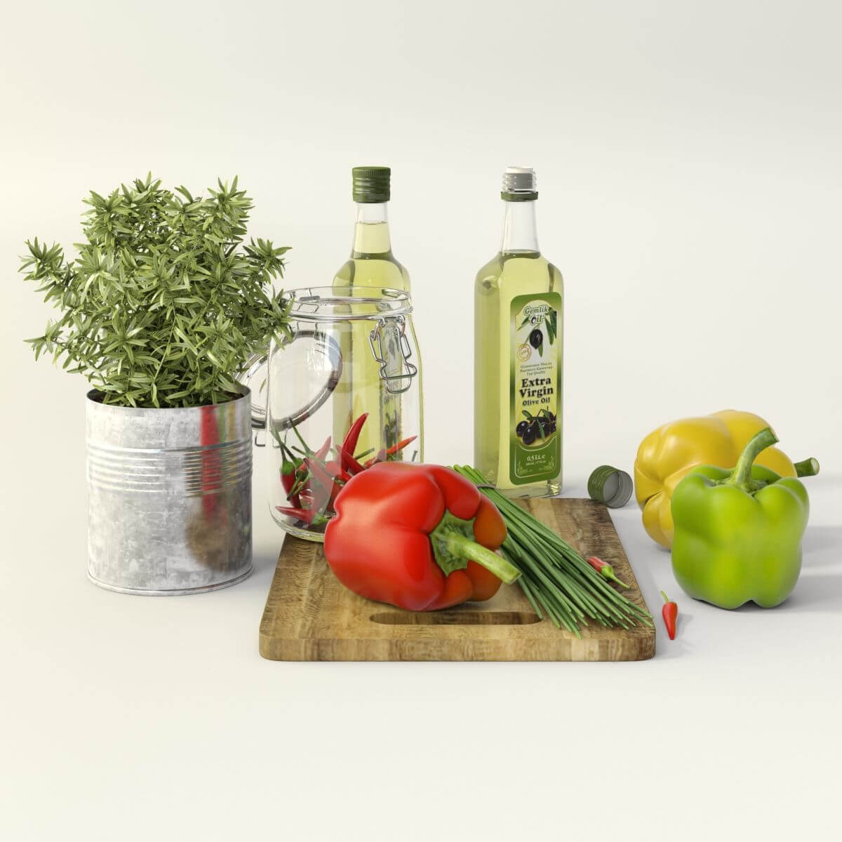 Chili Peppers - 3D Model by 3d skay blue