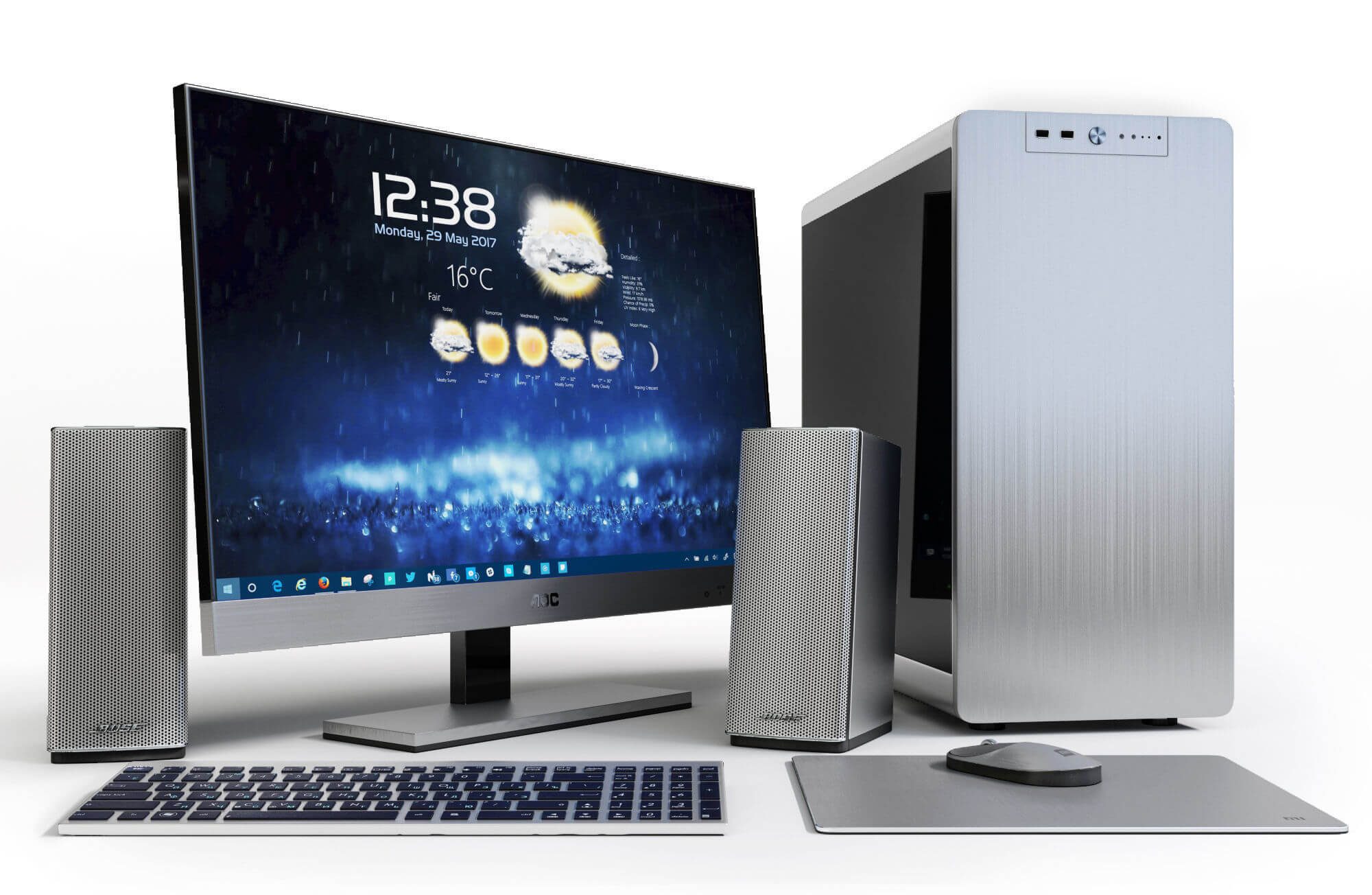 Monitor 27 Inc Aoc I2757Fm PC Case Jonsbo - 3D Model by 3d skay blue