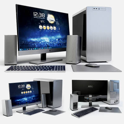 Monitor 27 Inc Aoc I2757Fm PC Case Jonsbo - 3D Model by 3d skay blue