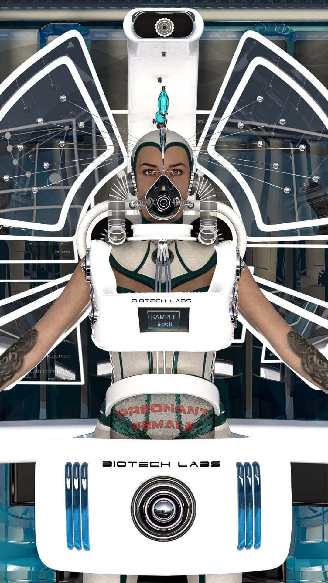 Alien Bio Engineering Laboratory 3D Desktop HD Wallpaper