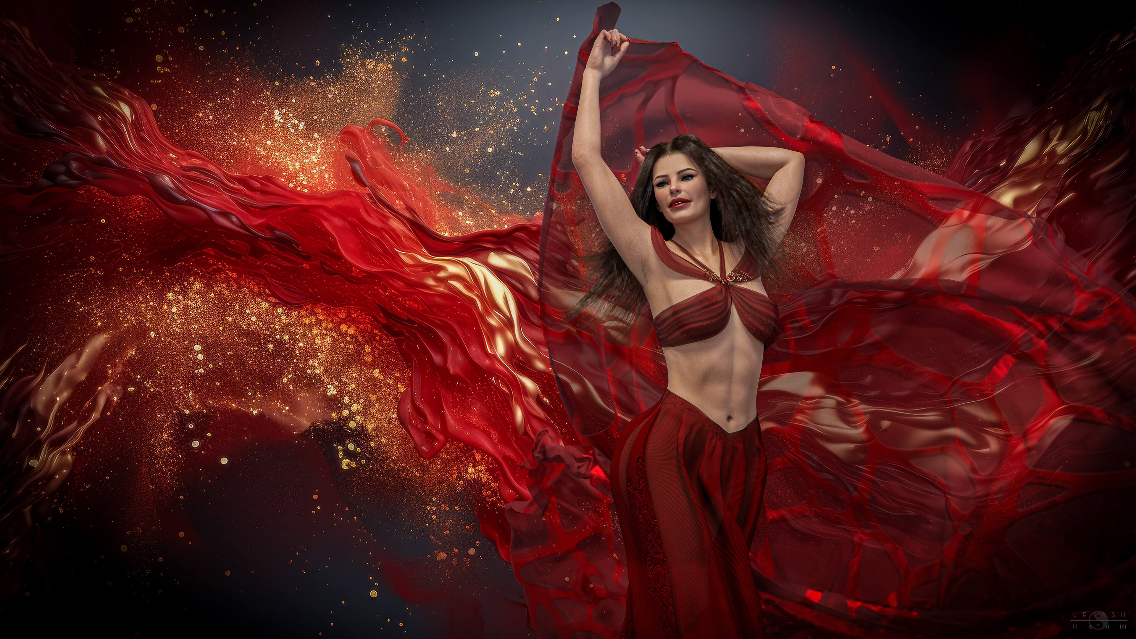 CELESTIAL DANCER AKASHA WALLPAPER 3D Render | RenderHub Gallery