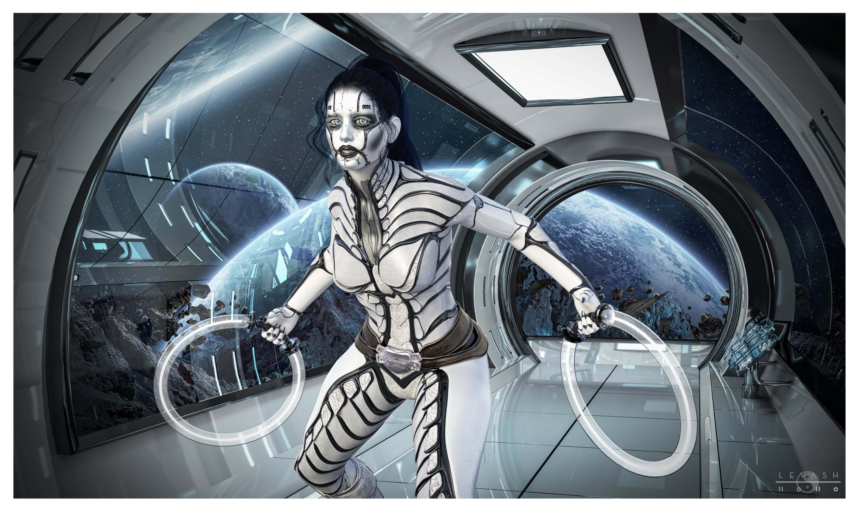 CYBORG MERCENARY WARRIOR ALT SCENE 3D Render by 3D4U2C