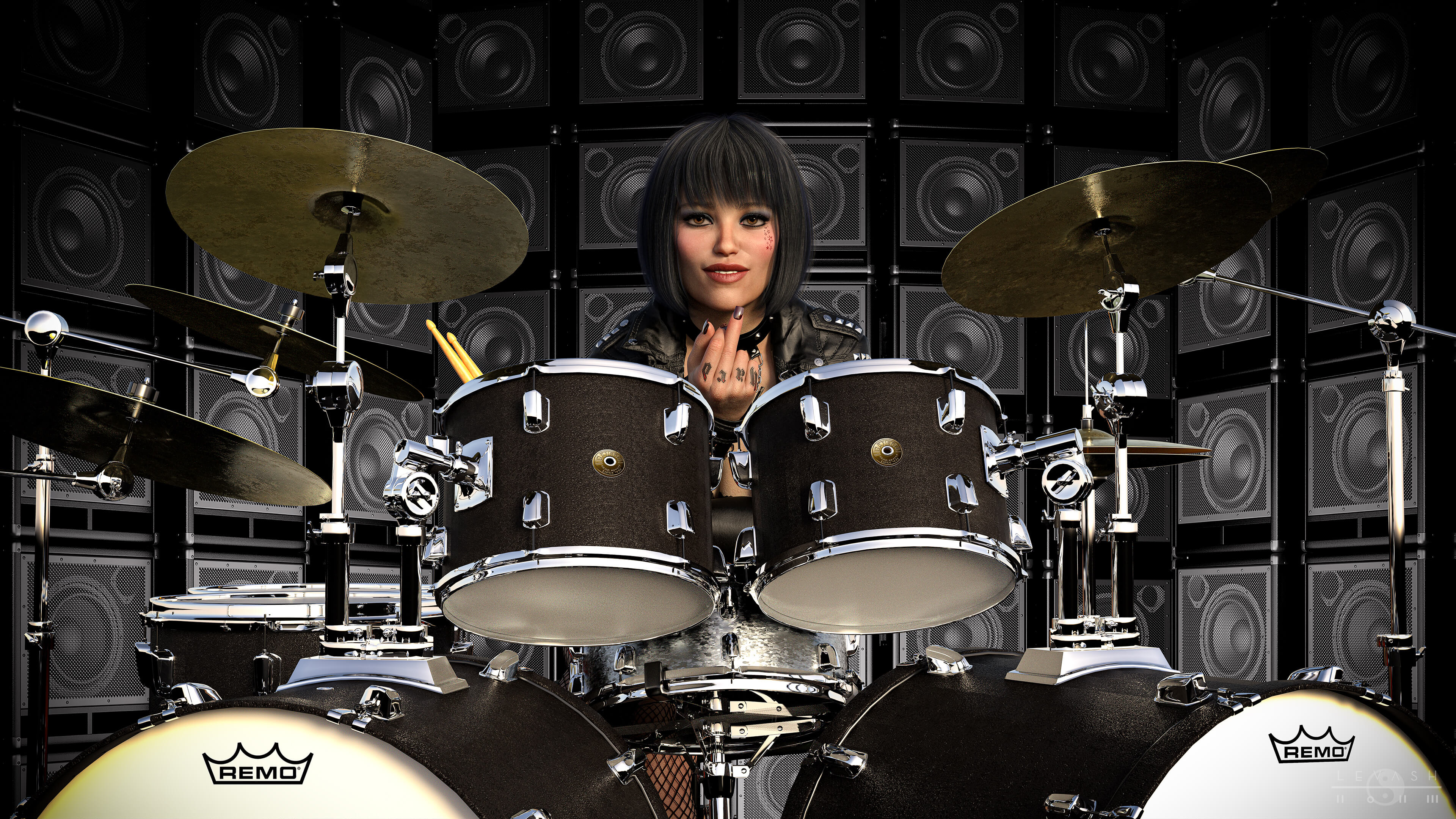 ROCK ON DRUMMER 3D Render, Digital Art by 3D4U2C
