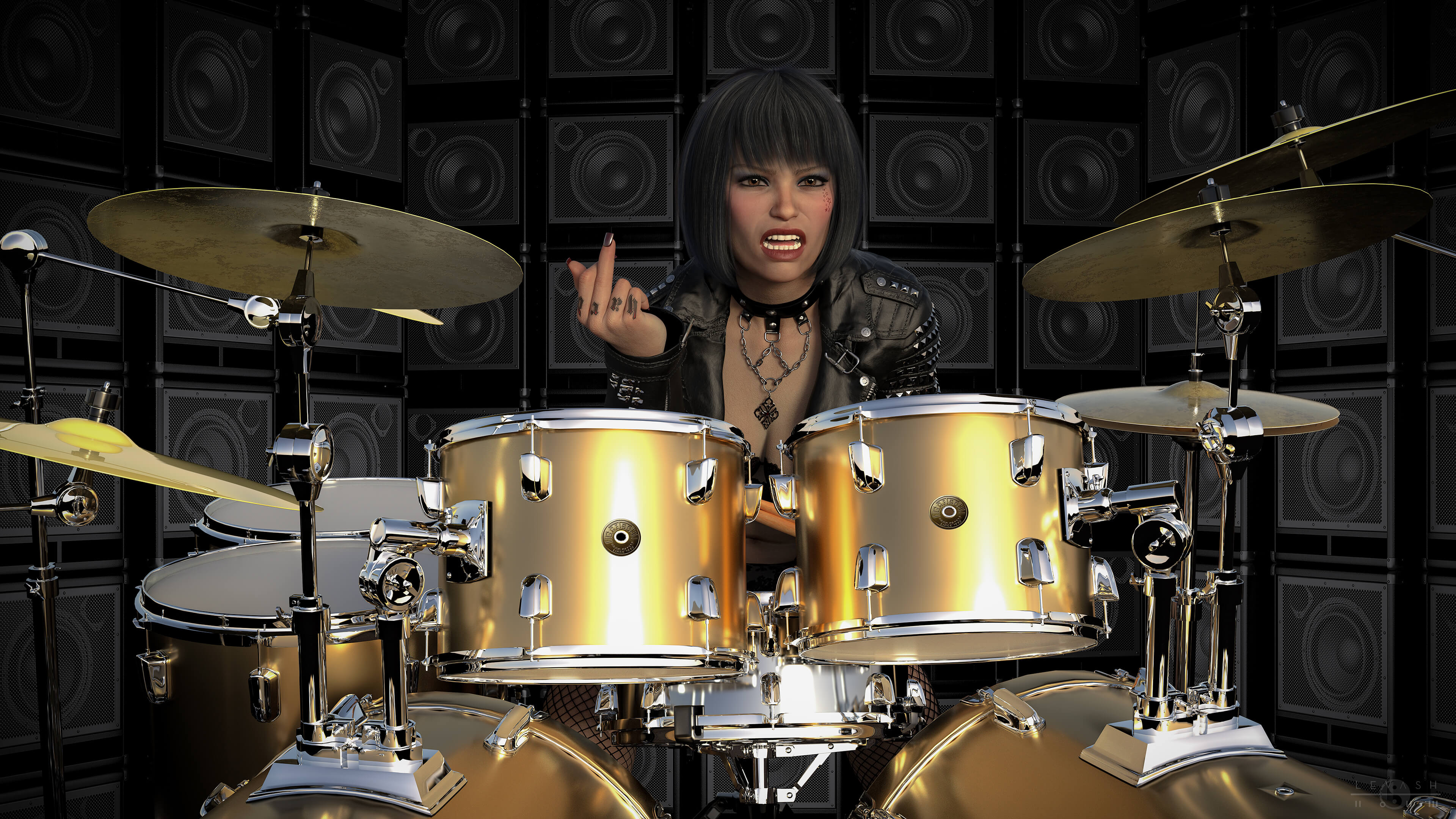 ROCK ON DRUMMER 3D Render, Digital Art by 3D4U2C