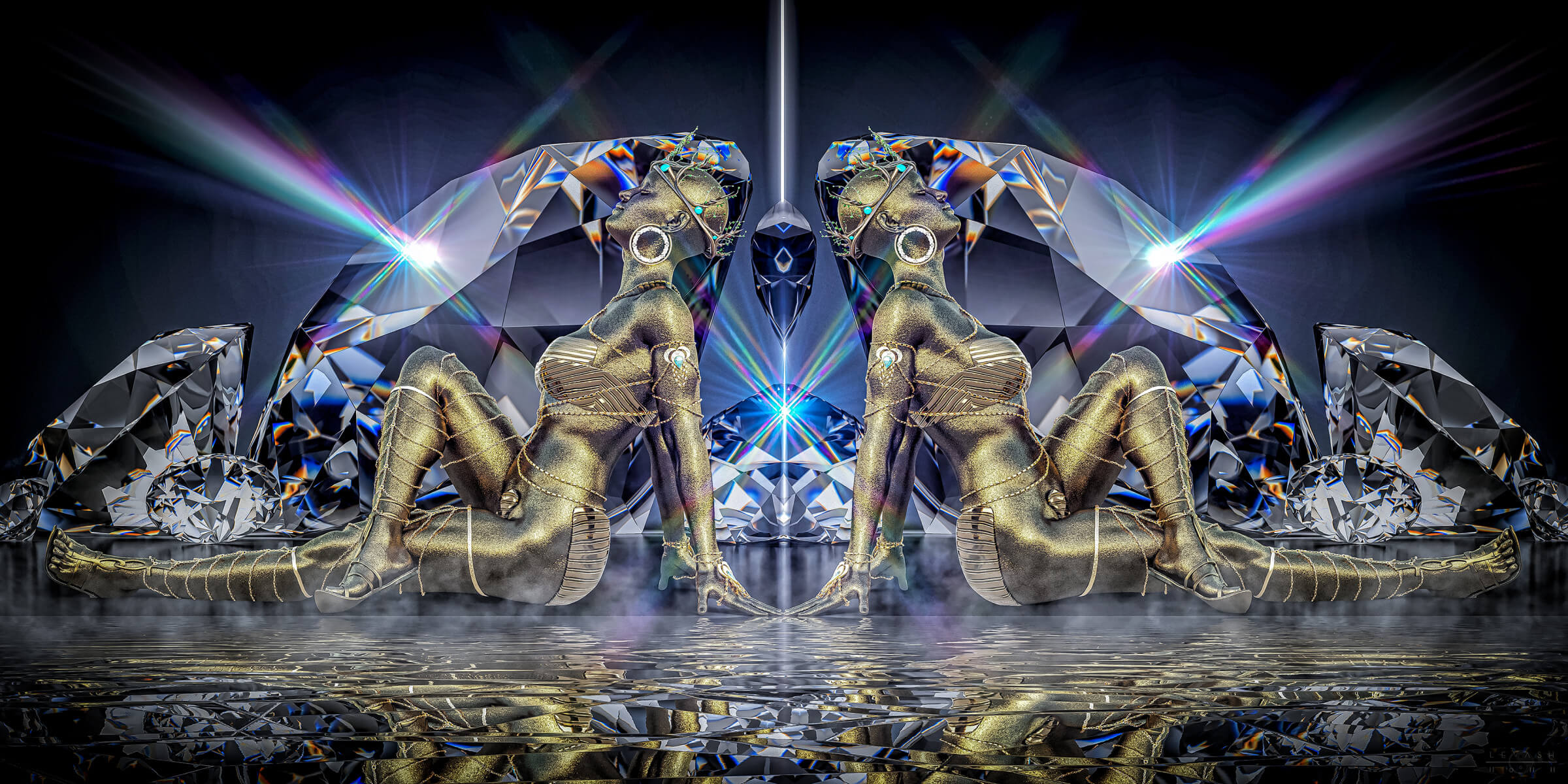 SHINE ON YOU CRAZY DIAMOND 3D Render, Digital Art by 3D4U2C