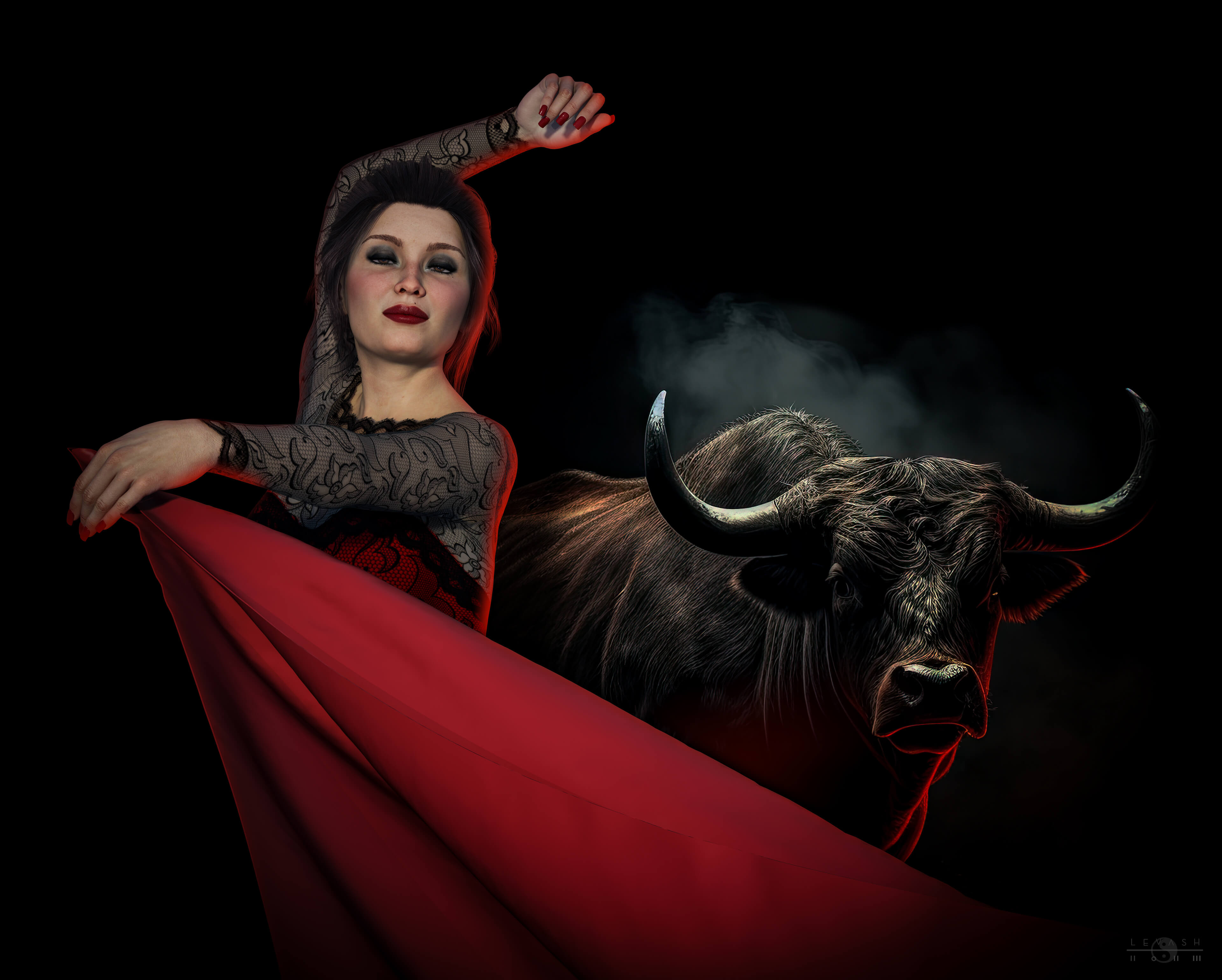 THE MATADOR 3D Render, Digital Art by 3D4U2C