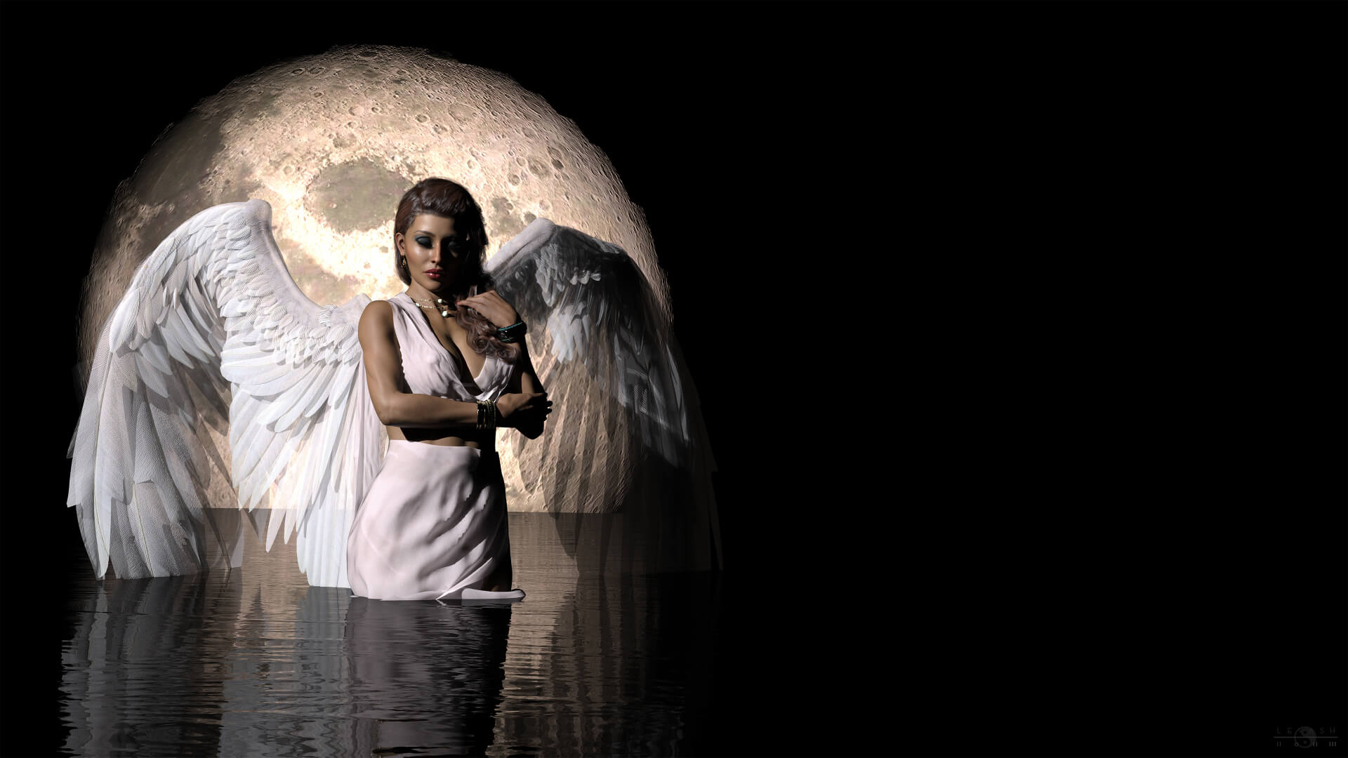 Partial Eclipse Wallpaper Modest Version by 3D4U2C | RenderHub Wallpapers