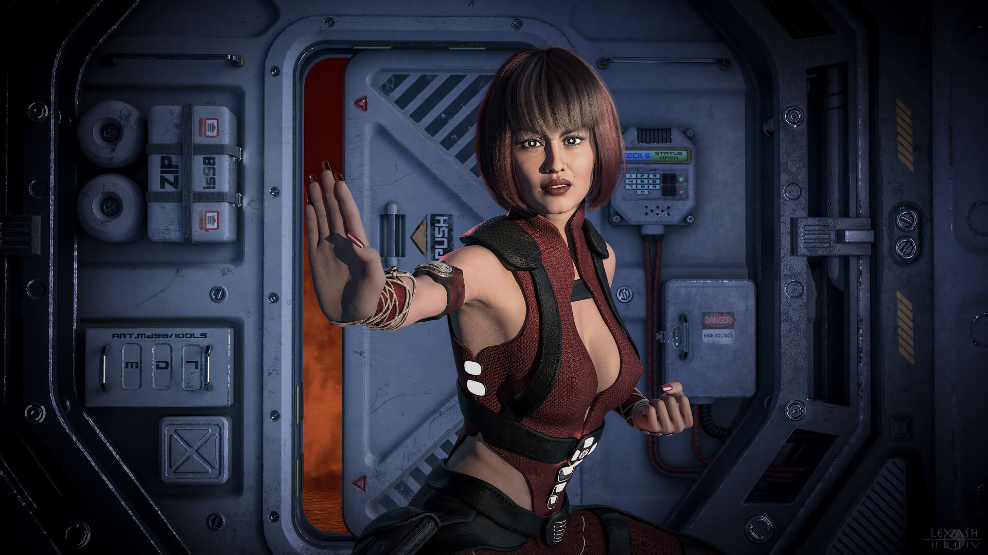 Stop Danger Ahead, ... by 3D4U2C | RenderHub Wallpapers