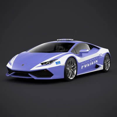 Lamborghini Huracan Italian Police - 3D Model by 3dacuvision