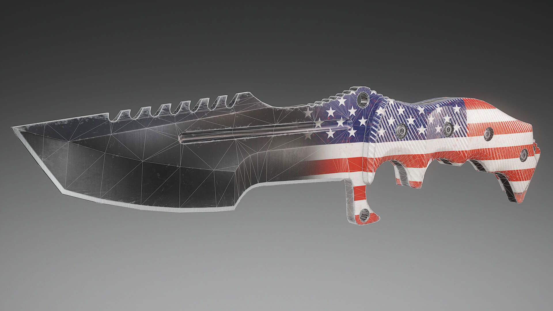 Tactical Combat Knife V3 - 3D Model by 3dacuvision