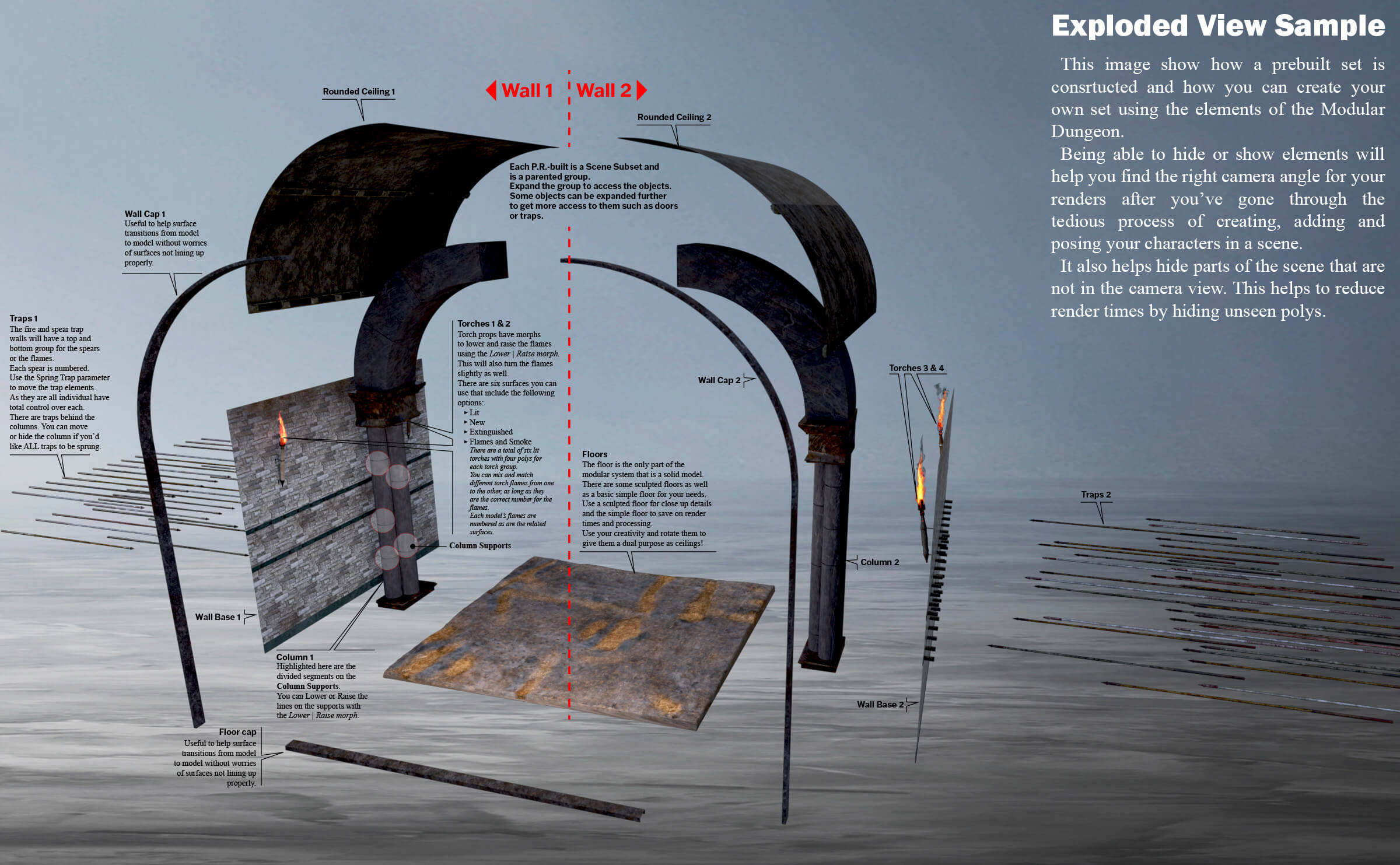 3Dv Modular Trap Dungeon - Daz Content by 3DaVinci