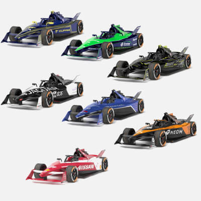 Formula E Season 2024 Race Car Collection - 3D Model by 3dcharity