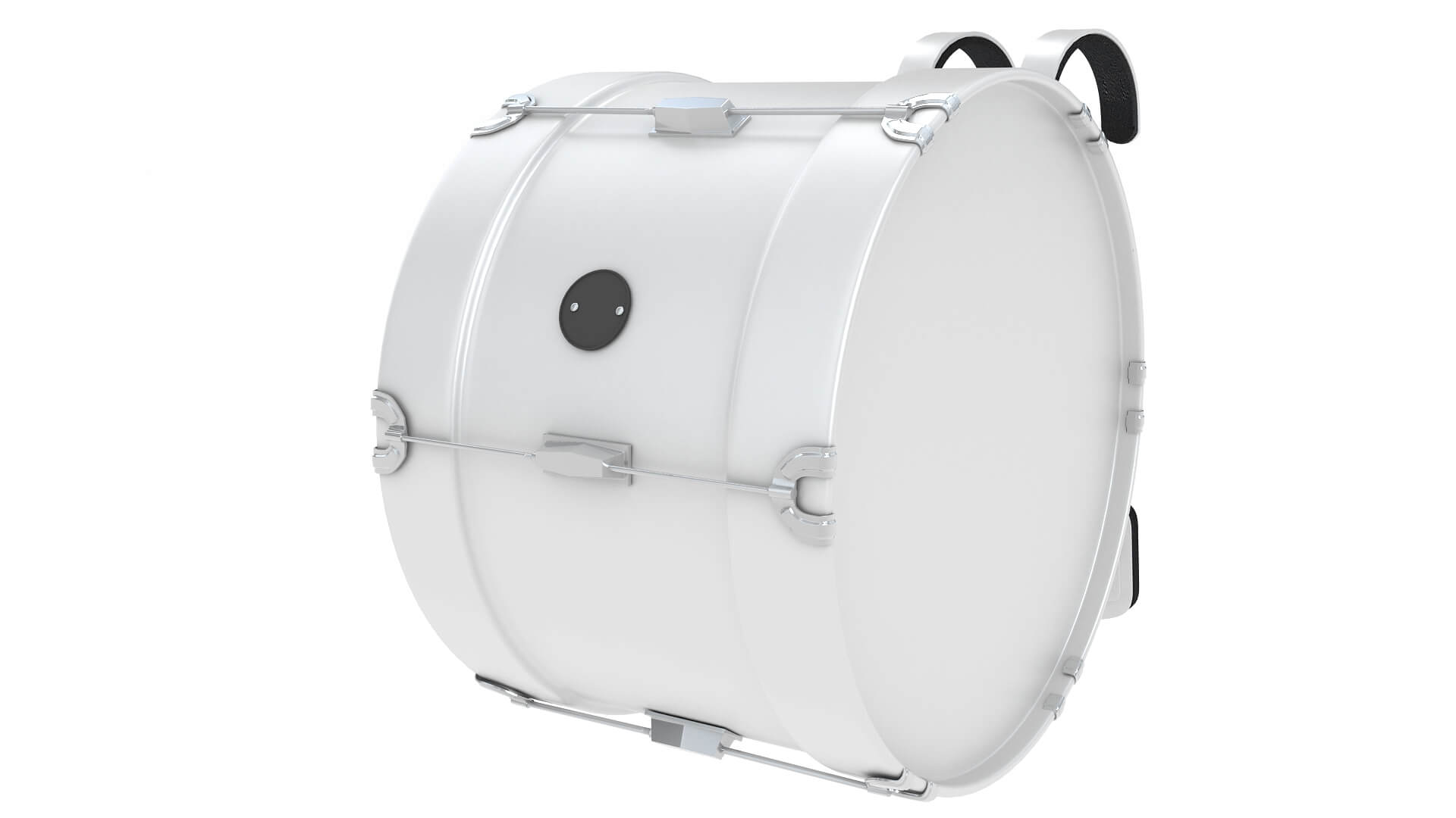 Marching Bass Drum With Carrier Pure White - 3D Model by 3dcharity