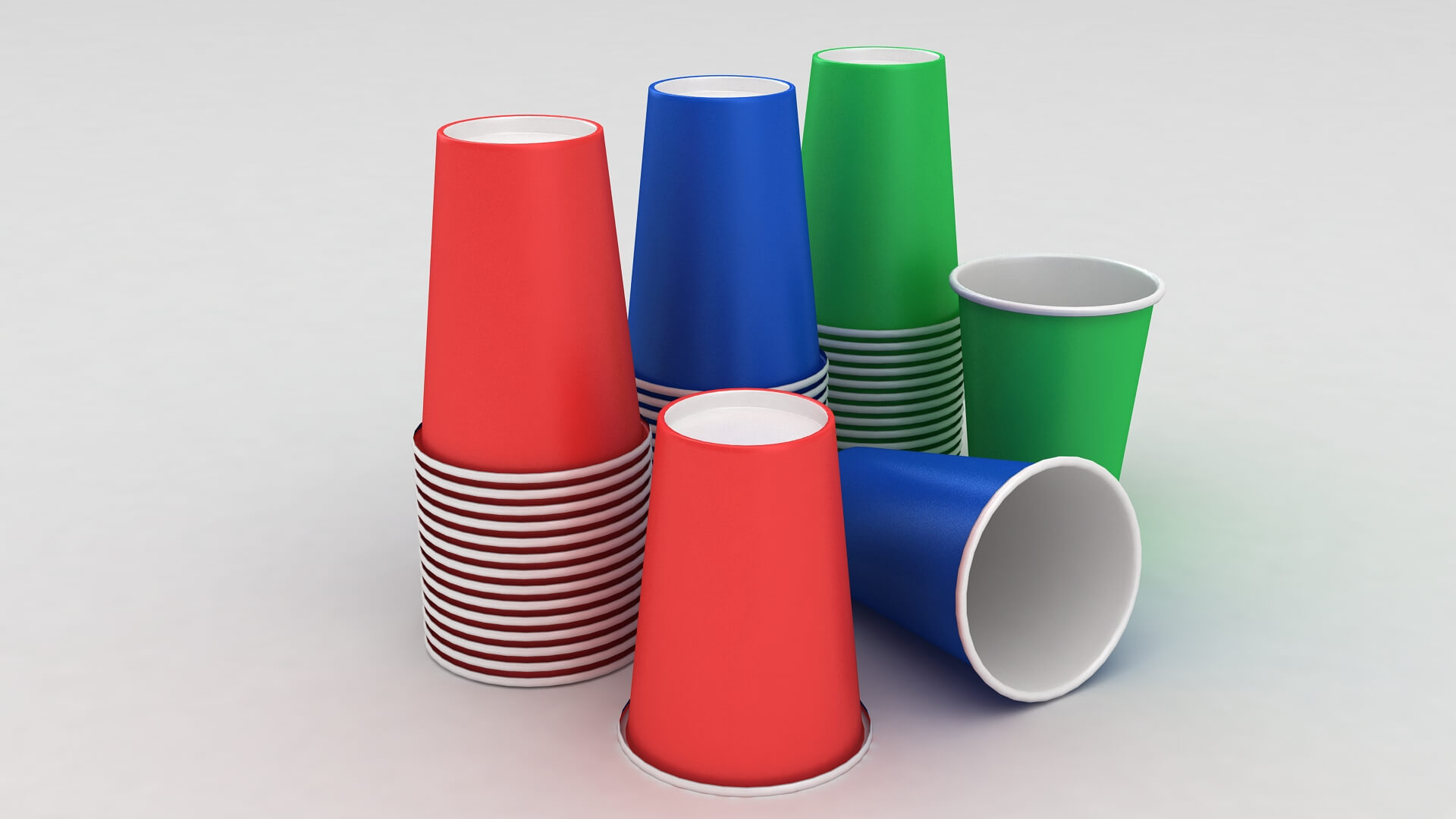 Stack of Paper Cups - 3D Model by 3dcharity
