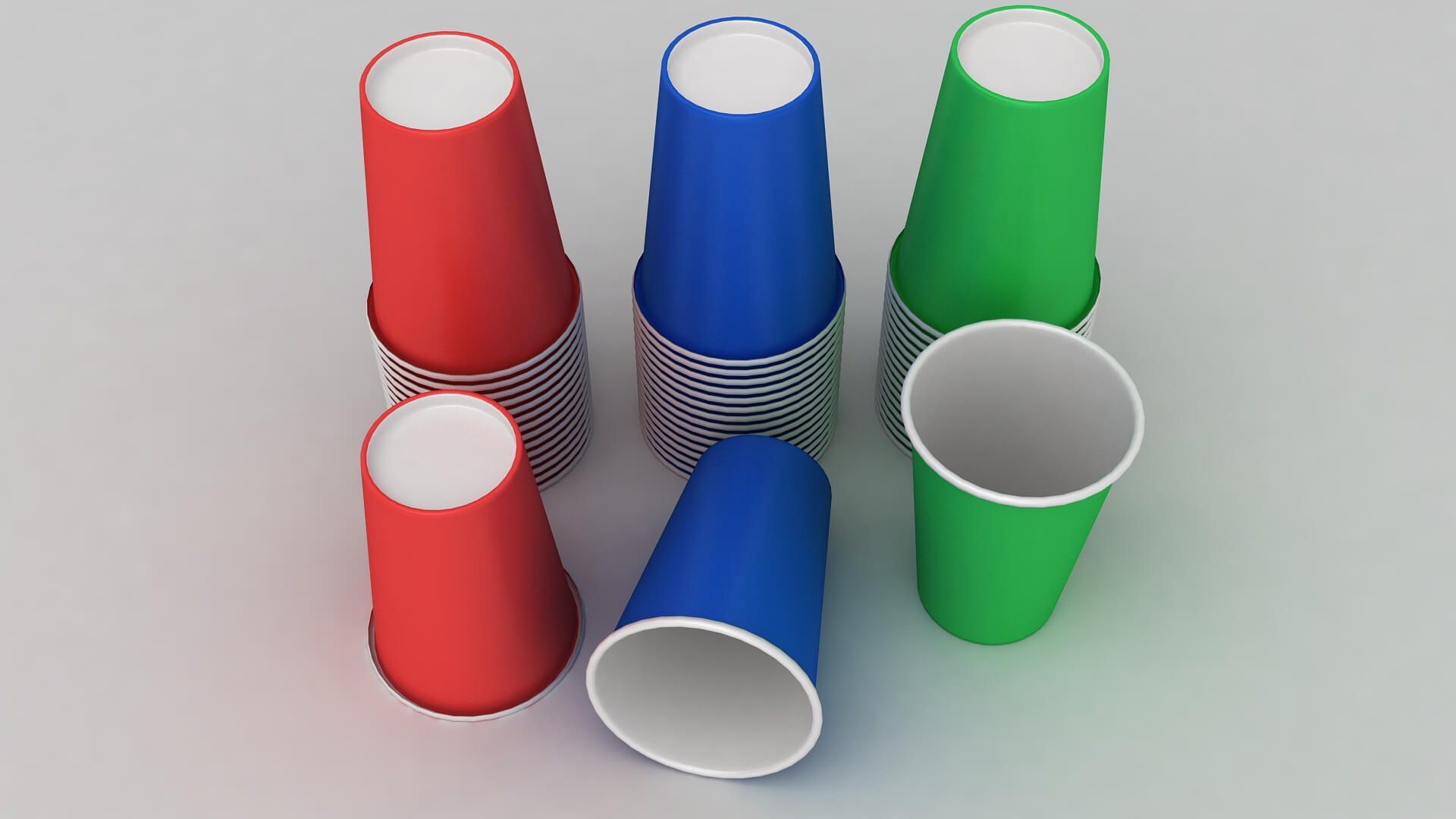 Stack of Paper Cups - 3D Model by 3dcharity