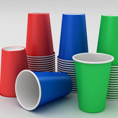 Stack of Paper Cups - 3D Model by 3dcharity