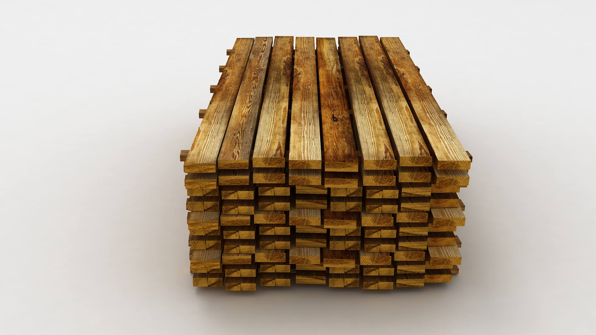 Wooden Boards Stack - 3D Model by 3dcharity
