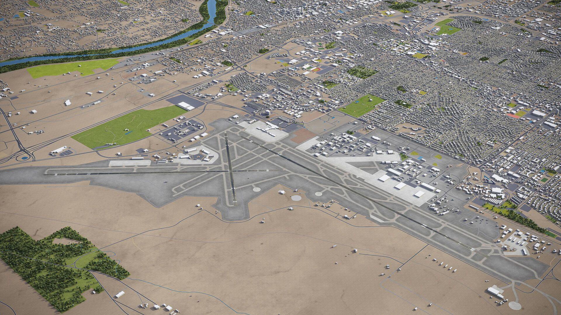 Albuquerque International Sunport - ABQ 3D Model by 3dcitymodels