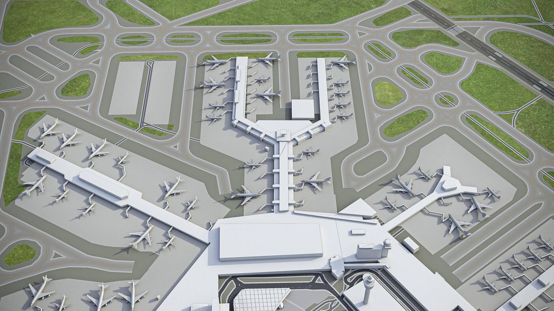 Amsterdam Schiphol Airport - AMS 3D Model by 3dcitymodels