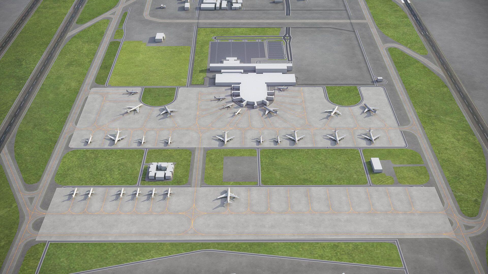 Antalya Airport - AYT 3D Model by 3dcitymodels