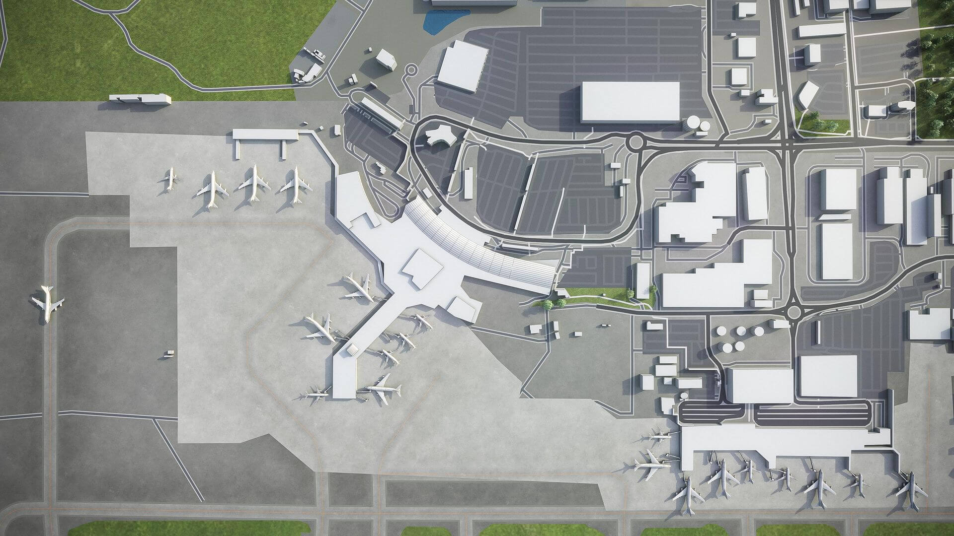 Auckland Airport - AKL 3D Model by 3dcitymodels