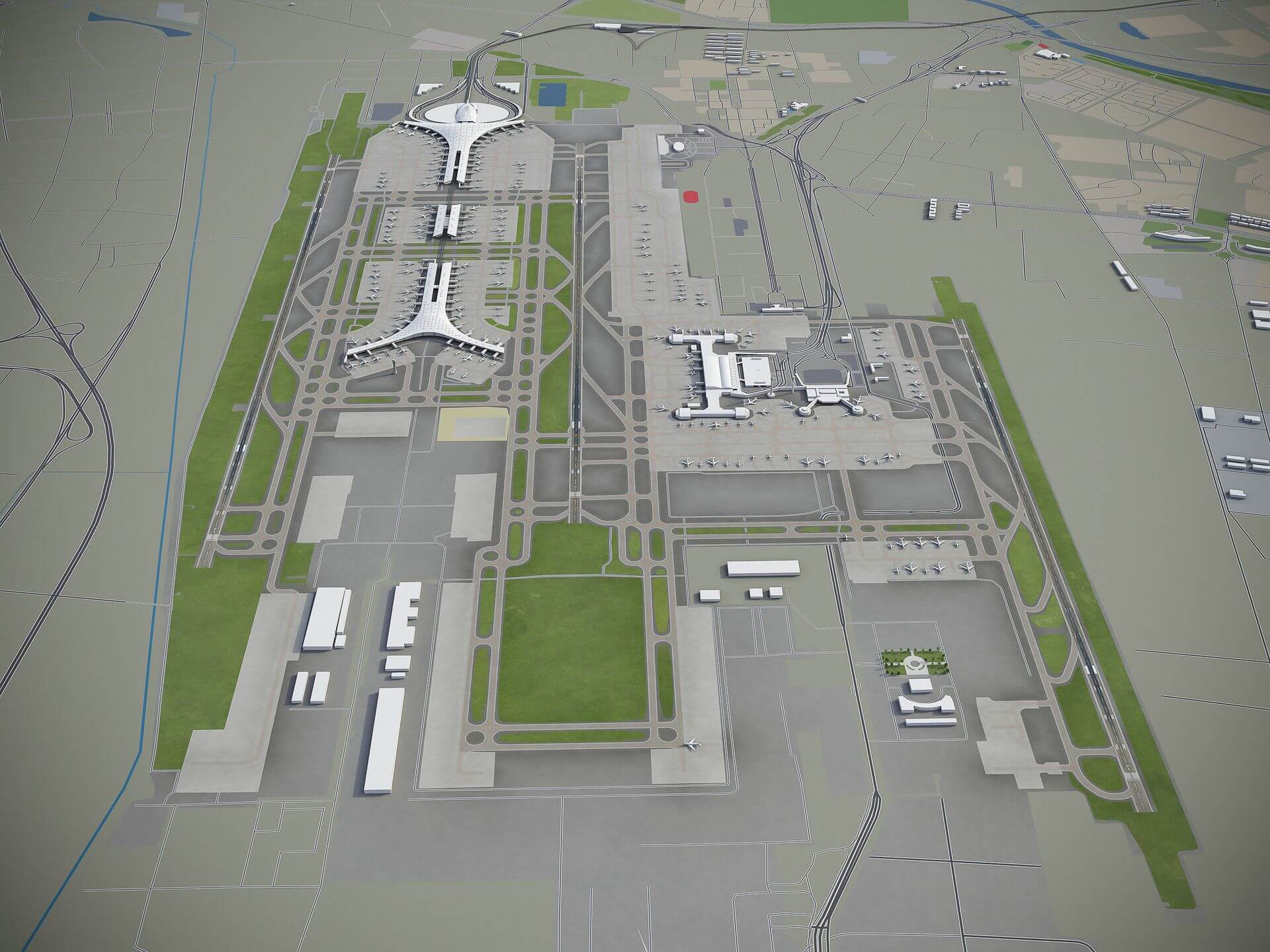 Beijing Capital International Airport - PEK 3D Model by 3dcitymodels