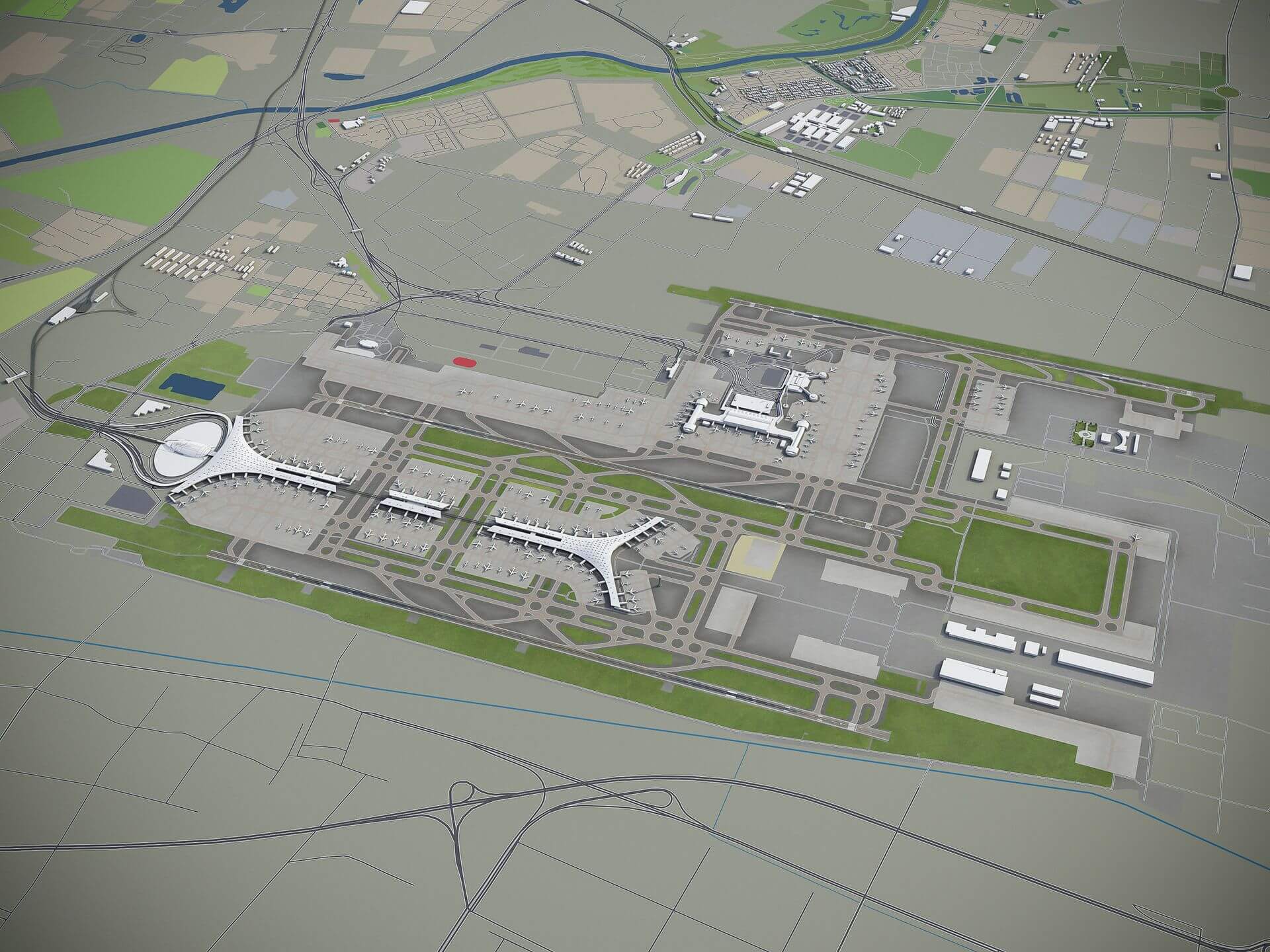Beijing Capital International Airport - PEK 3D Model by 3dcitymodels