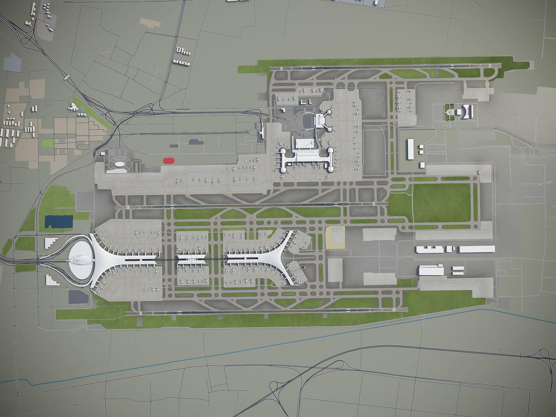 Beijing Capital International Airport - PEK 3D Model by 3dcitymodels