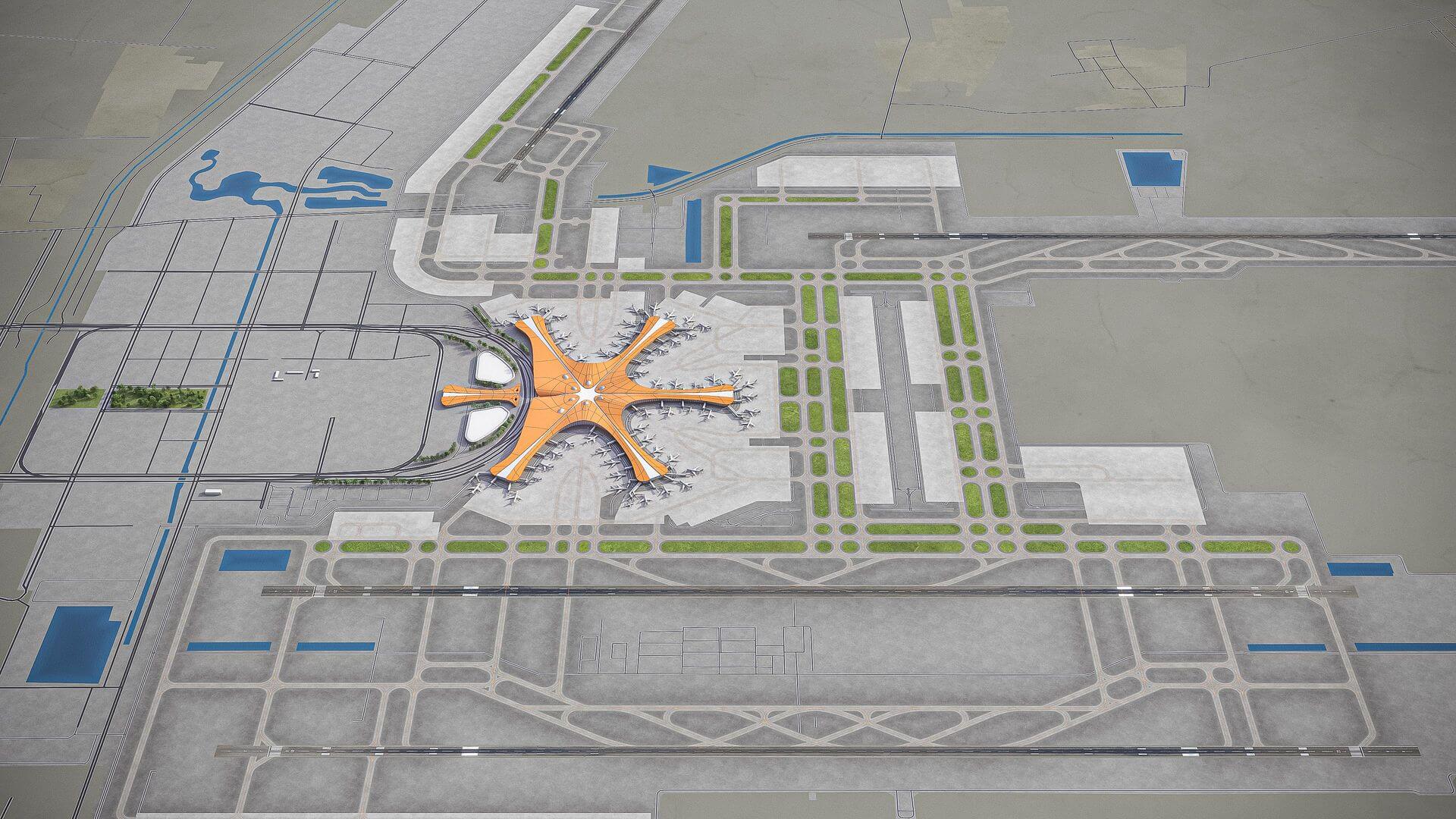 Beijing Daxing International Airport - PKX 3D Model by 3dcitymodels