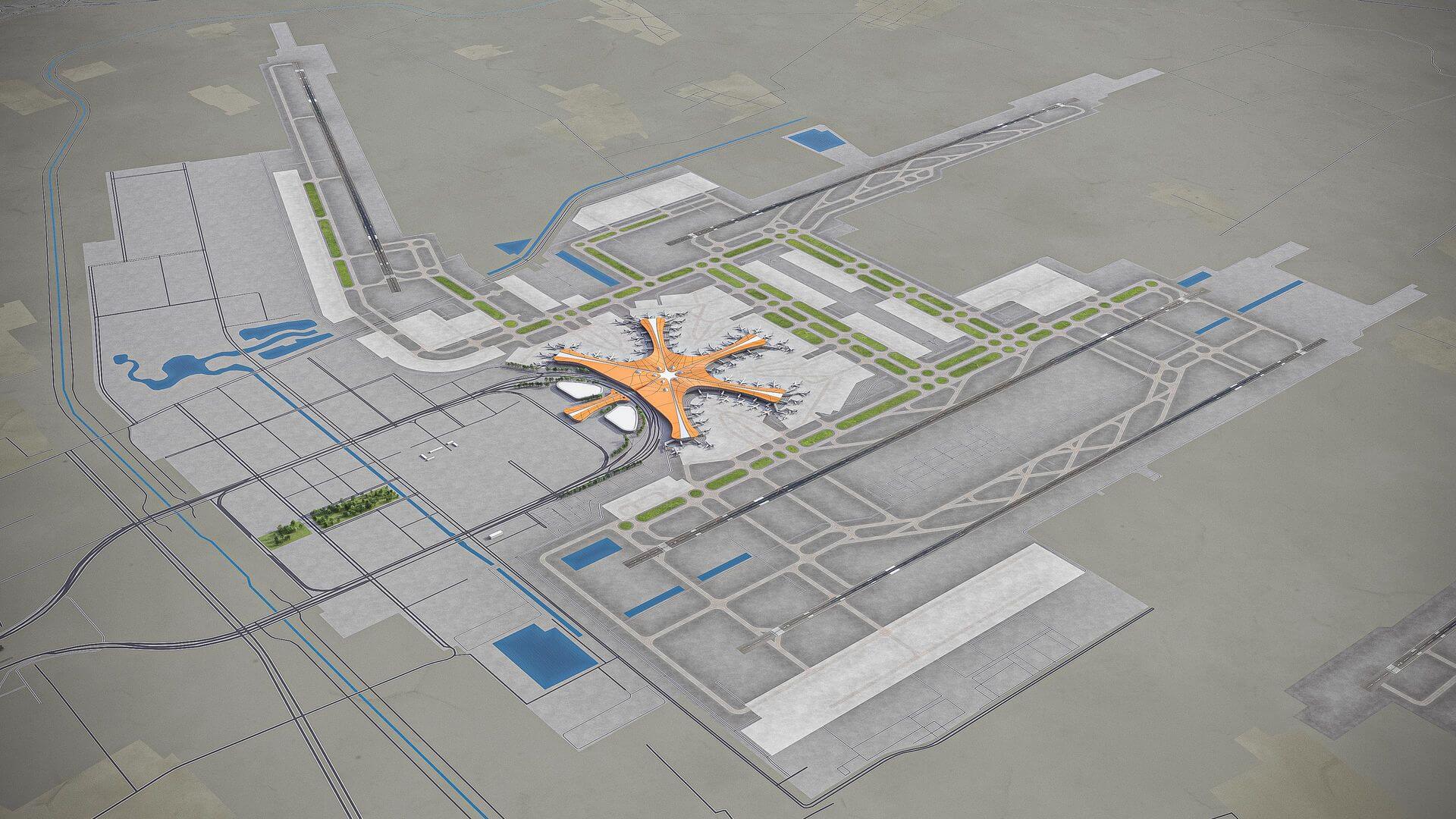 Beijing Daxing International Airport - PKX 3D Model by 3dcitymodels