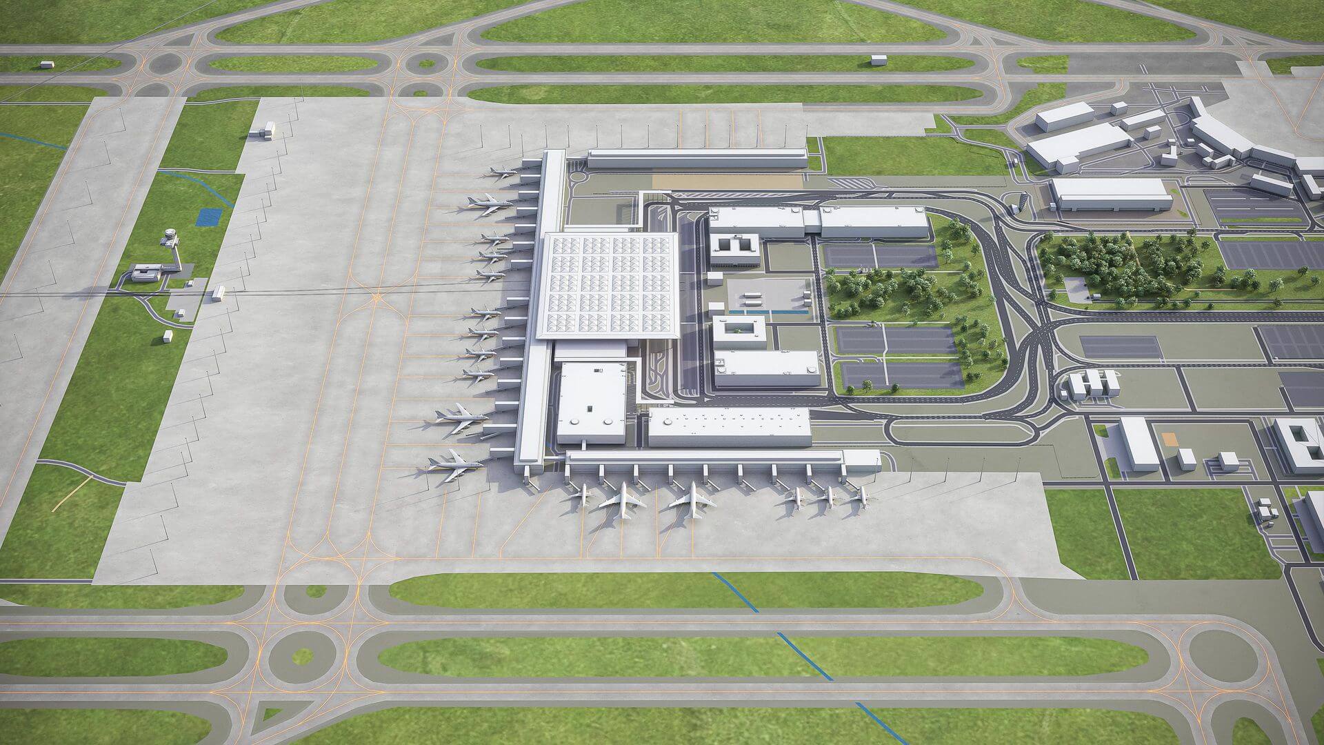 Berlin Brandenburg Airport - BER 3D Model by 3dcitymodels