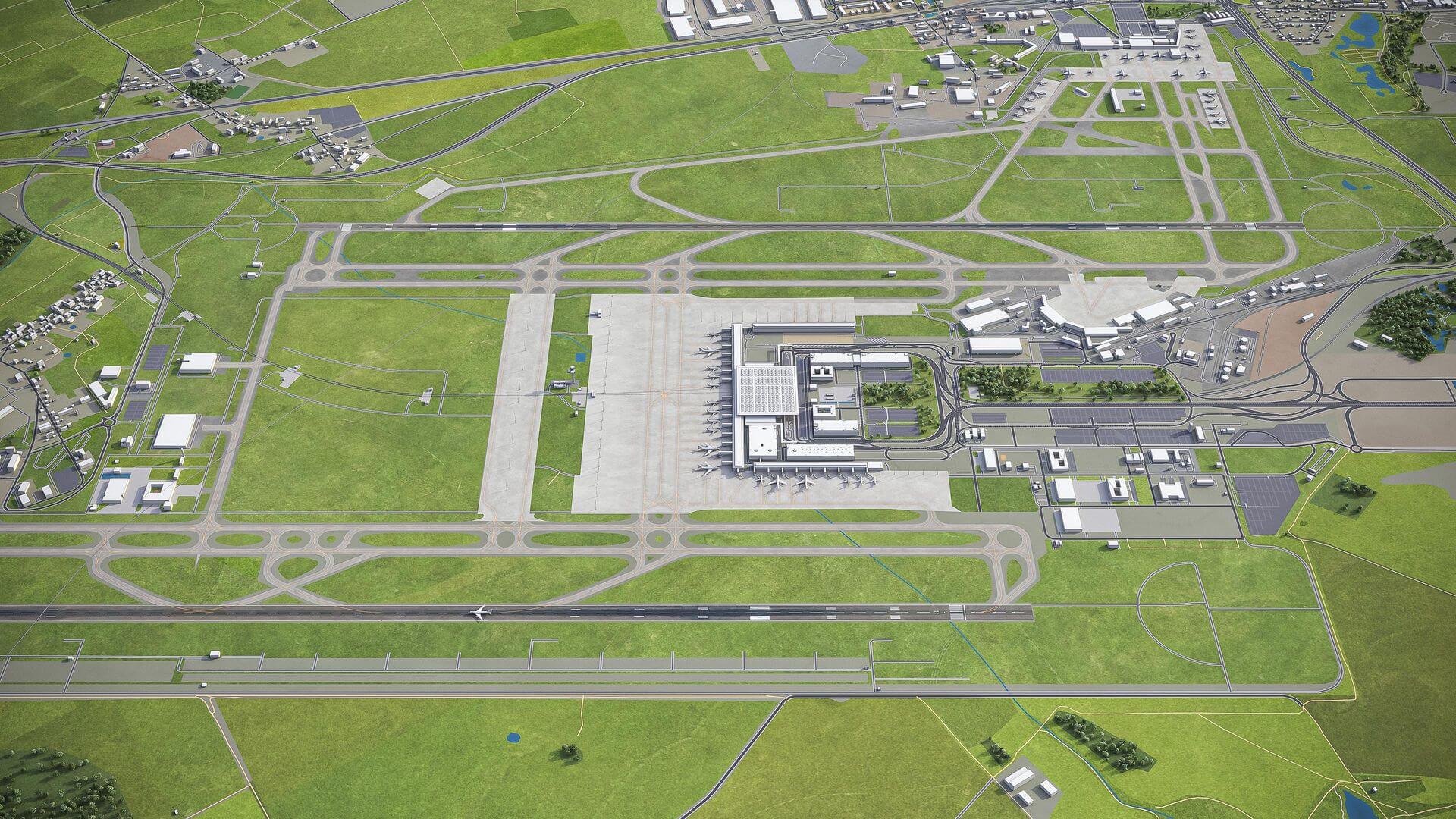 Berlin Brandenburg Airport - BER 3D Model by 3dcitymodels