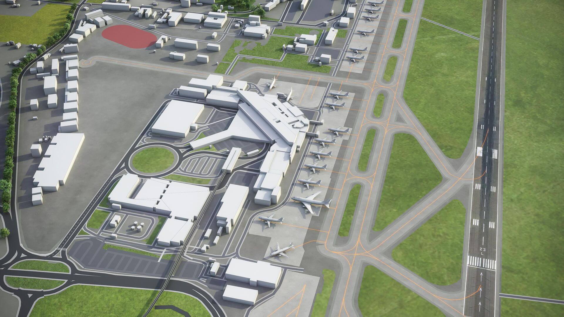 Bologna Guglielmo Marconi Airport - BLQ 3D Model by 3dcitymodels
