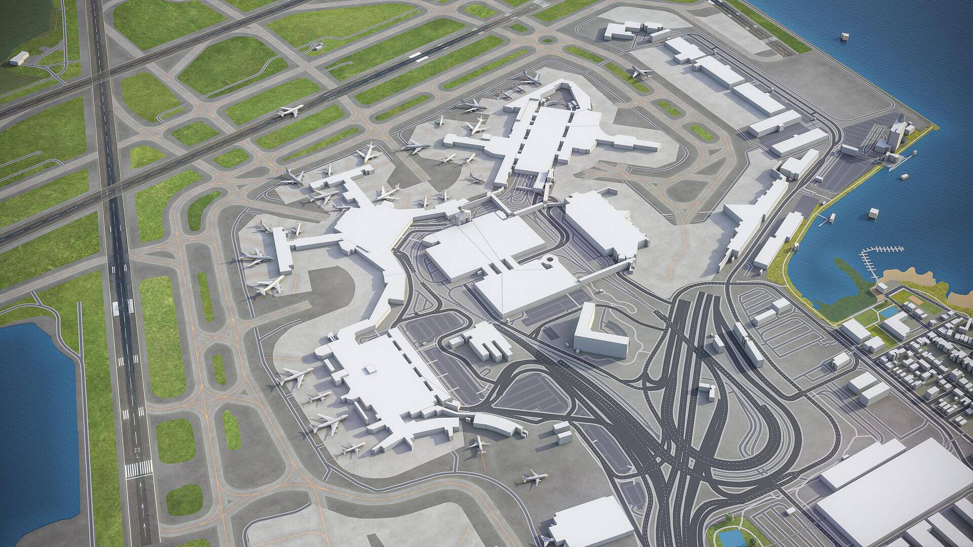 Boston Logan International Airport - BOS 3D Model by 3dcitymodels