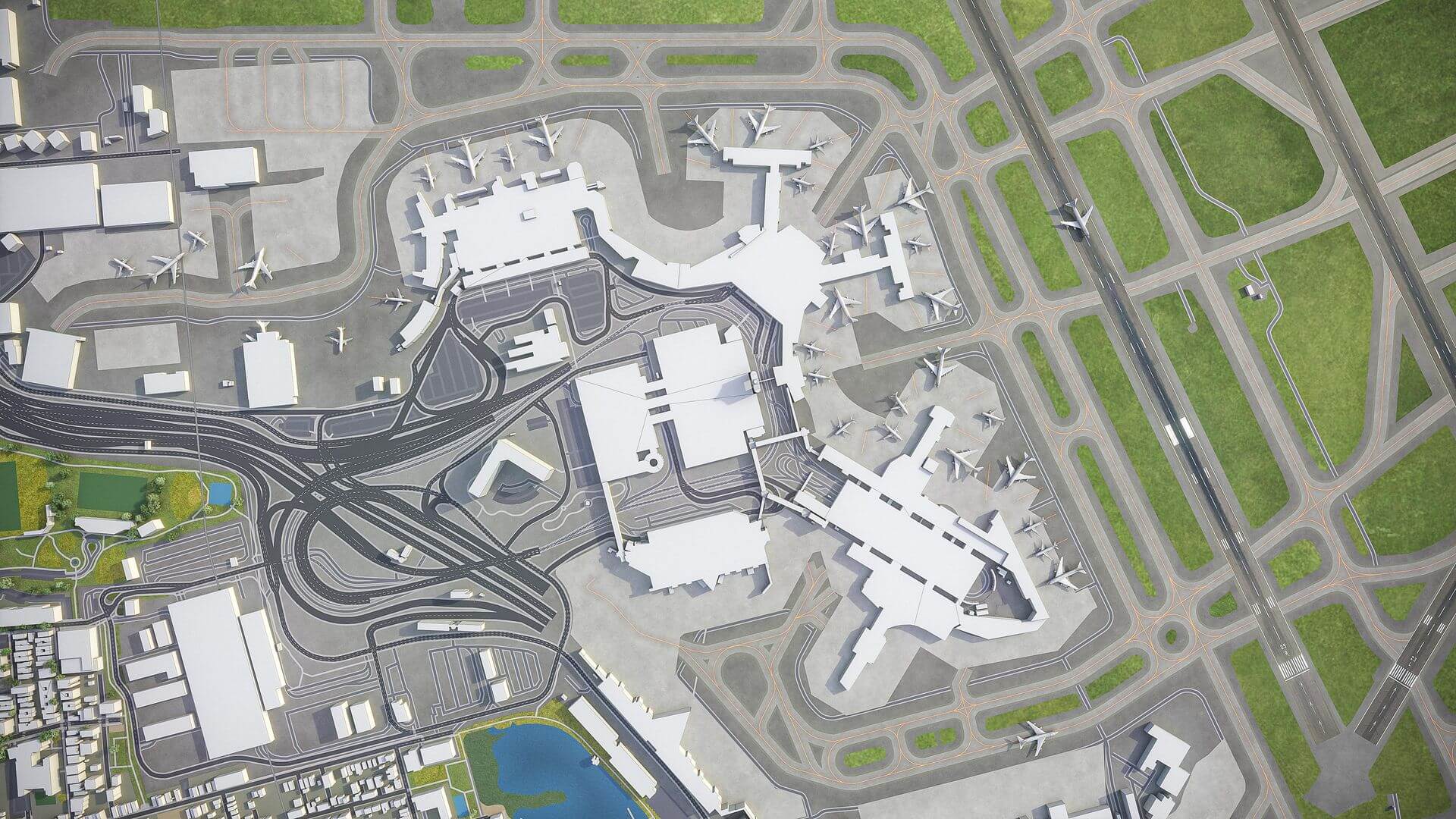 Boston Logan International Airport - BOS 3D Model by 3dcitymodels