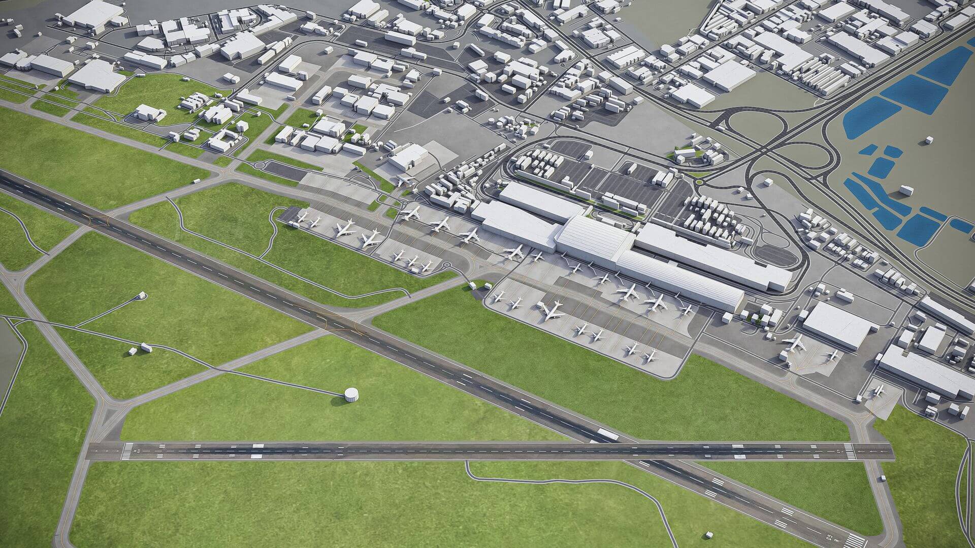 Cape Town Airport - CPT 3D Model by 3dcitymodels