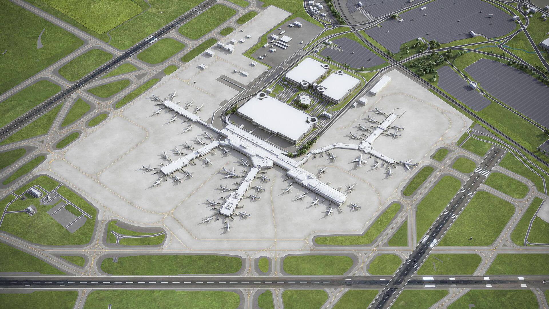 Charlotte Douglas International Airport - CLT 3D Model by 3dcitymodels