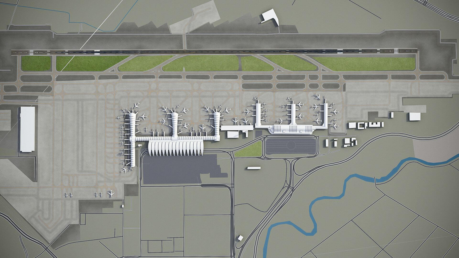 Chengdu Shuangliu International Airport - CTU 3D Model by 3dcitymodels